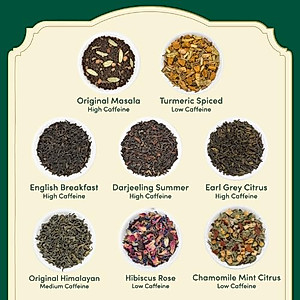 VAHDAM, Founder's Select - Assorted Tea Sampler Gift Set (8 Flavors, 40 Pyramid Tea Bags) Tea Variety Pack - Black Tea, Green Tea, Chai Tea, Herbal Tea | Tea Bags Variety Pack | Gifts for Women & Men
