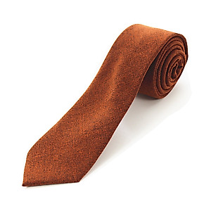 JEMYGINS 2.4" Cotton Necktie Orange Mens Cashmere Wool Skinny Tie (5)