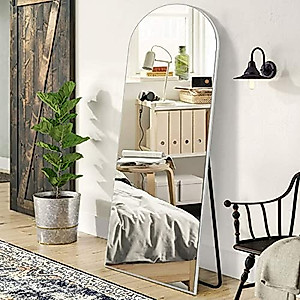 OBIOZZ Bedroom Floor Standing Mirror Arched Full Length Mirror Large Rectangle Mirror Hanging or Leaning Against Wall, Quality Material Full-Length Mirror