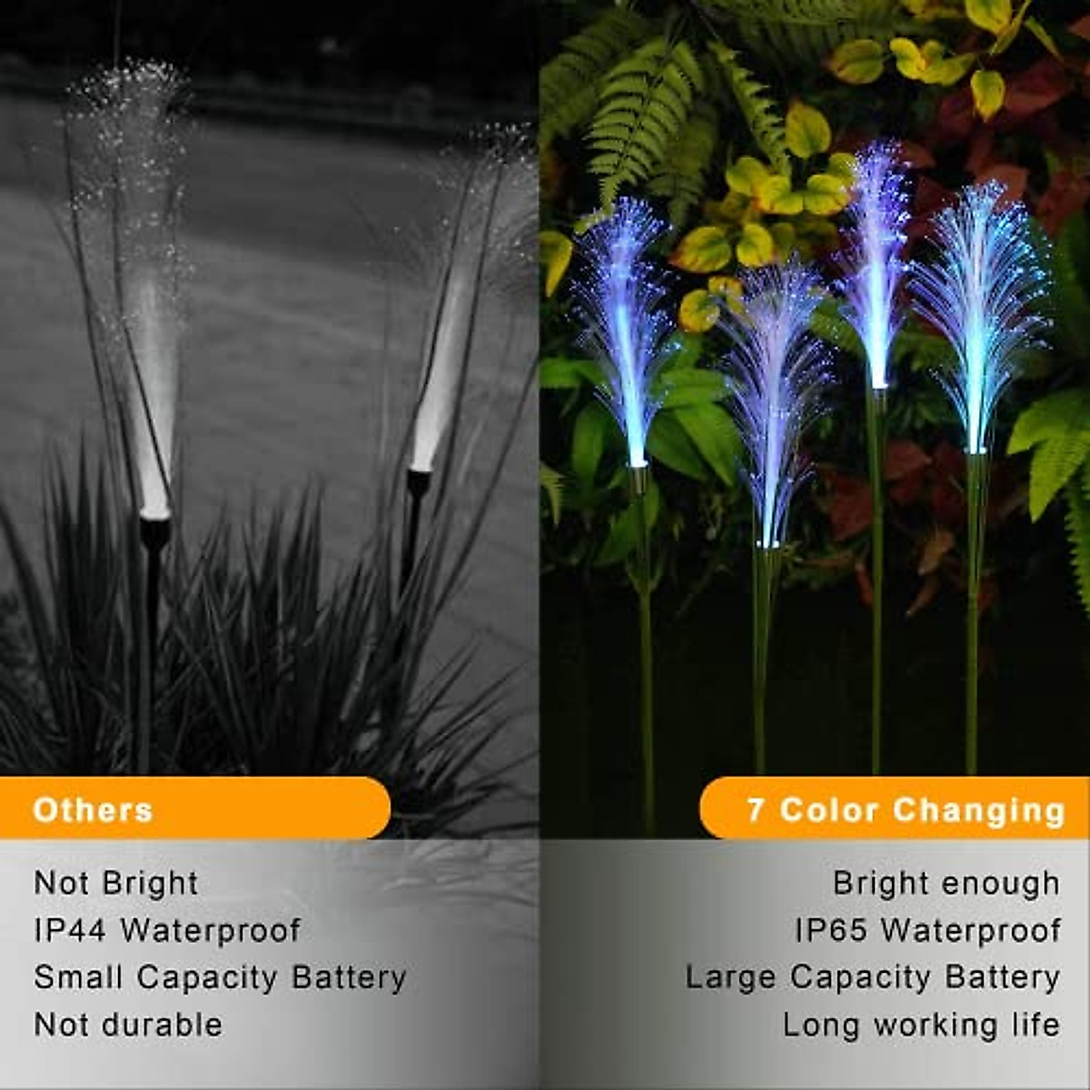 VIODAIM Solar Decorative Garden Flower Lights Outdoor Waterproof 4 Pack ...