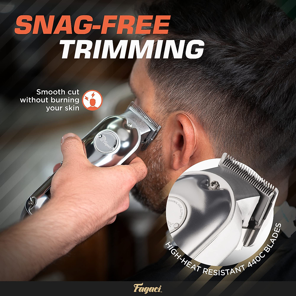 Fagaci Professional Hair Clippers with Extremely Fine Cutting, Cordless Hair Trimmer for Men & Women, Barber Clippers for Salon & Home Use