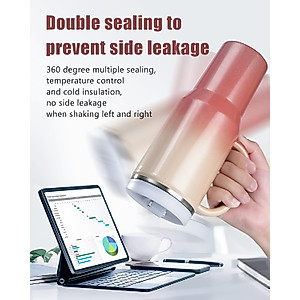 Gpeng 40 oz Tumbler with Handle, Water Bottles with Straw Lid, Insulated Stainless Steel Travel Mug Cup Holder Friendly, Keep Drinks Cold or Hot for Hours