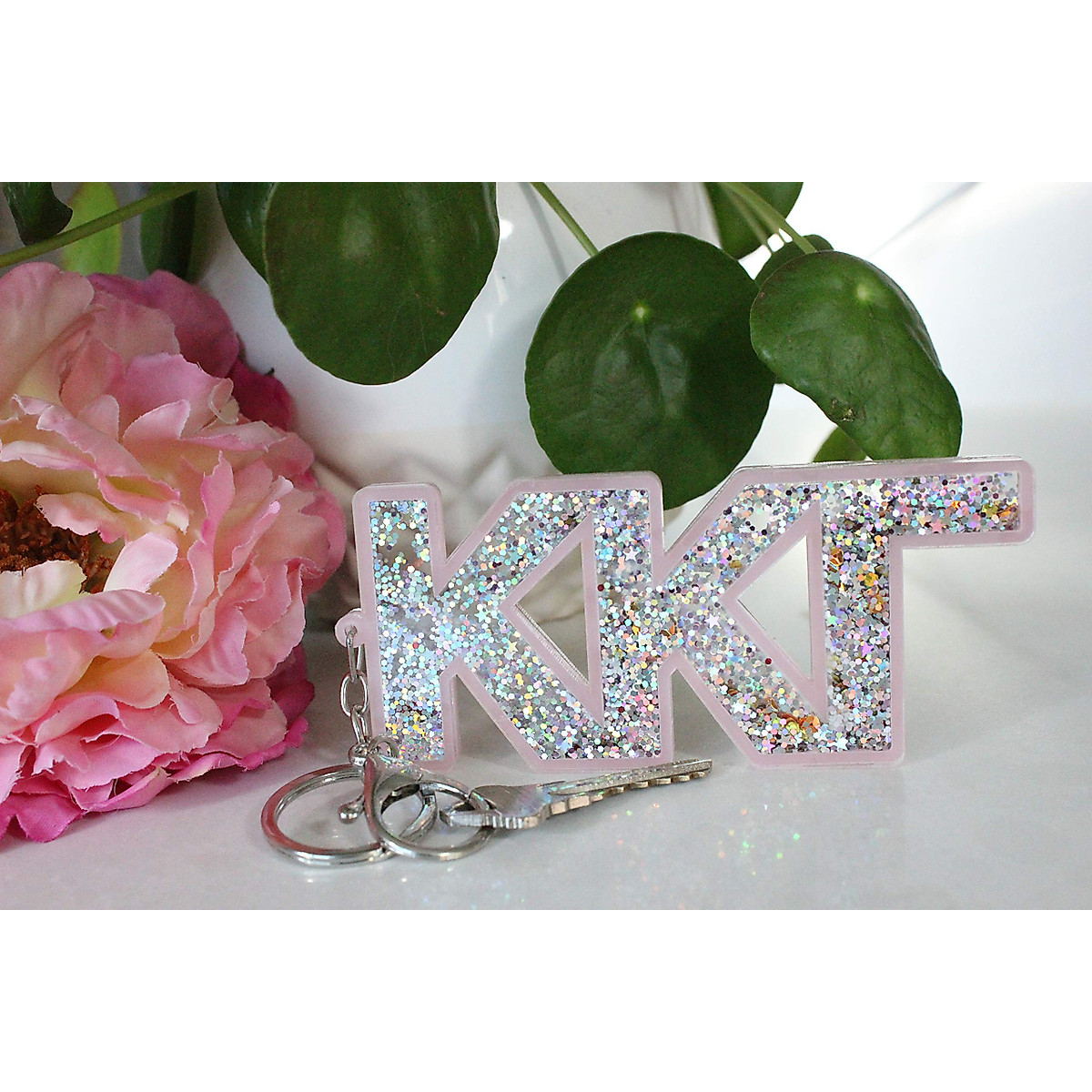 Kappa Kappa Gamma Glitter Sorority Keychain
