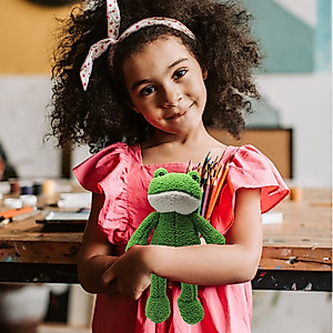 IUTOYYE 14.5 Inch Frog Plush Toy Cartoon Frog Stuffed Animal Plushie Green Soft Plush Cuddly Bedroom Decoration Pillow Birthday Gift for Kids