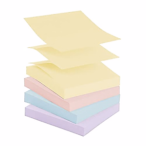 Office Depot® Brand Pop-Up Notes, 3" x 3", Assorted Pastel Colors, 100 Sheets Per Pad, Pack of 12