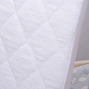 PEKITAS Mini-Crib Quilted Mattress Protector Cotton Waterproof Pad Cover Fitted Sheet with Large 5.9" Skirt Washer/Dryer Friendly with Stain Protection for Baby Bed 19"x 31"