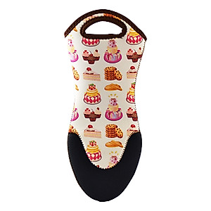 Heat Resistant Neoprene Oven Mitt with Cake Pattern