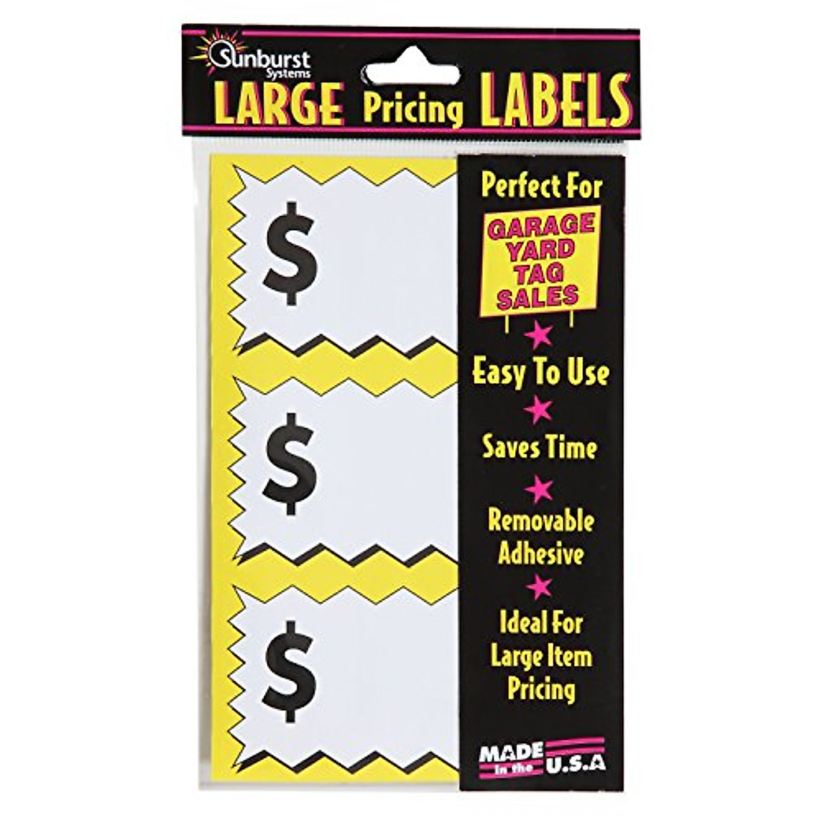 Sunburst Systems 7071 Large Item Pricing Stickers, 75 Count, with Space to Write Pricing