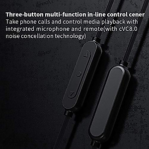 FiiO LC-BT1 Earphone Headphones Cable Bluetooth HiFi Wireless with aptX/AAC/SBC Support and Mic, 7H Playtime and App Control (MMCX)