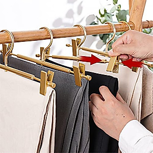 n/a 5pcs Trouser Hanger Clips Aluminum Alloy Anti Slip Pants Skirt Drying Rack Trousers Clips Wardrobe Storage Metal Clothes Hangers