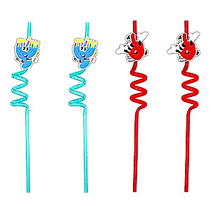 Dreidel and Menorah Hanukkah Straws - Reusable (12-Pack)