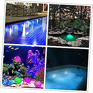 OSALADI 2 Sets Lighting LED Diving Hot Changing Submersible Underwater Aquarium Light Control Garden Aquariums Remote Pool Tub Fountain Pond Vase Fish Lamp with Decoration Base for Lights