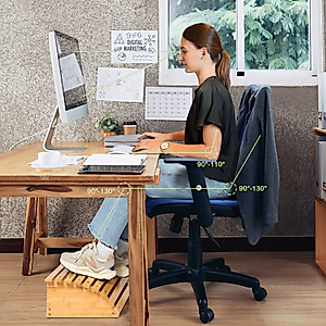 TranquilUp Bamboo Footrest under Desk, Foot Massager - Wide Surface - Anti-slip Bottom - Ergonomic - Barefoot Friendly - Suitable for Office, Home, Washroom, Help Improve Posture - Pain Relief