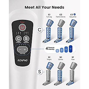 RENPHO Leg Massager FSA HSA Eligible, Air Compression Leg Massager for Circulation Pain Relief, 6 Modes 4 Intensities,Reduce Swelling, Muscles Relaxation Gifts for Men Women