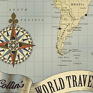Voyager Personalized World Push Pin Map | Travel Map with Pins