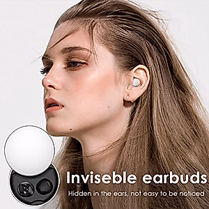 Smallest Invisible Earbuds Wireless Ear Buds Bluetooth in Ear Mini Discreet Small Tiny Earpiece Sleep Earbuds Hidden with Charging Case Headphones for Small Ears Work Sleeping Android iOS Black
