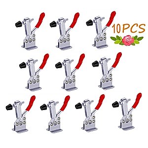 10 Pack Hold Down Toggle Clamps Woodworking,201B Clamps Hand Tool Toggle Clamp 220Lbs Holding Capacity,Antislip Quick Release Horizontal Toggle Clamp,Heavy Duty Toggle Clamp for Cam Over Clamp-SKYCY