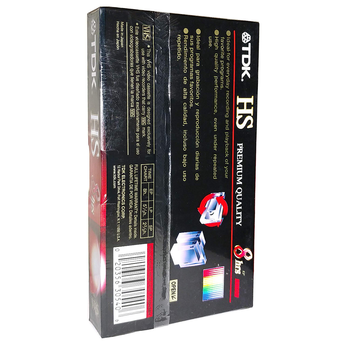 TDK Premium Quality HS T-160 8 Hour EP Video Cassette Tape - Ideal for everyday recording and playback of your favorite programs performance, even under repeated use