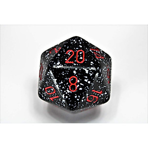 Chessex 34mm Single Speckled Space D20 Die, 20 Sides, Polyhedral Die, Table Game Accessories, Role Play, Dungeons and Dragons(D&D)