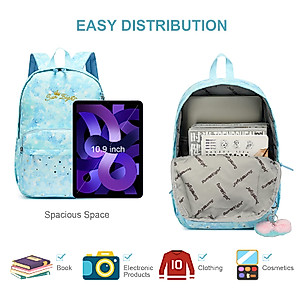 Netlmfg Kids Backpack for Girls Boys | Lightweight Backpack with DIY Cute Accessories | Toddler pack & Casual Bags - Light blue backpack(Girl Boy 6+ Years)