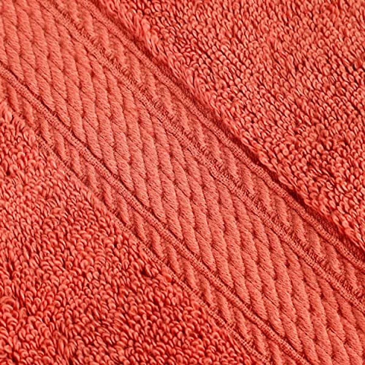SUPERIOR Egyptian Cotton 8-Piece Solid Towel Set, Washcloths 13” x 13”, Hand Towels 20” x 30”, Bath Towels 30” x 55”, 800 GSM, Coral, 8-Pieces