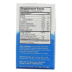 Bausch + Lomb Ocuvite Adult 50+ Eye Vitamin & Mineral Supplement Softgels 90 ea (Pack of 2)