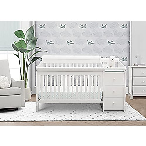 Delta Children Princeton Junction Convertible Crib N Changer, Bianca White