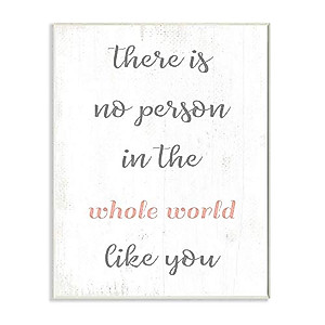 Stupell Industries No Person Like You Family Home Pink Inspirational Word, Design by Artist Daphne Polselli Wall Art, 13 x 19, Wood Plaque