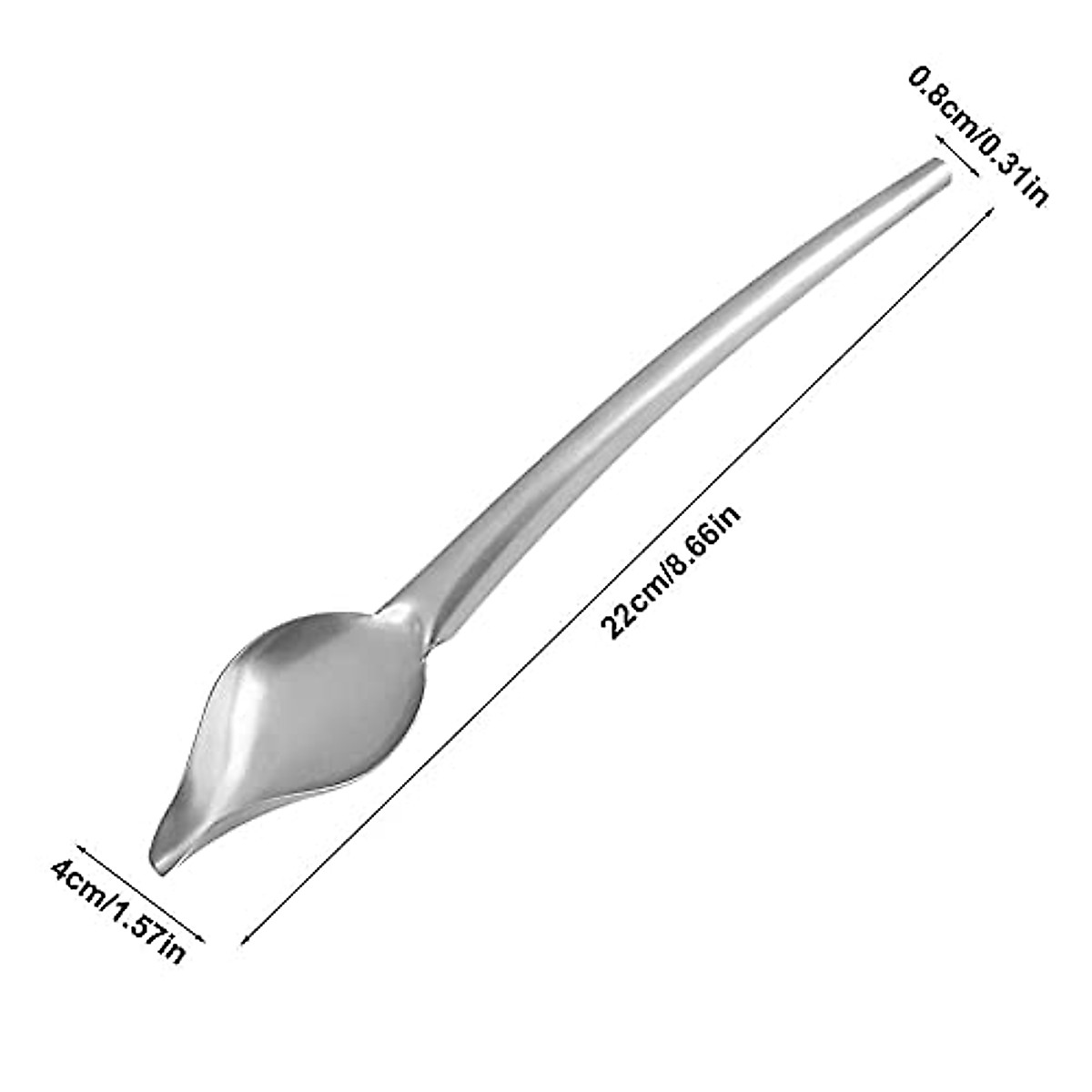 Fdit Wilton Drizzling Spoon, Stainless Steel Saucier Drizzle Spoon with Tapered Spout Precision Drawing for Decorating Plate (L)