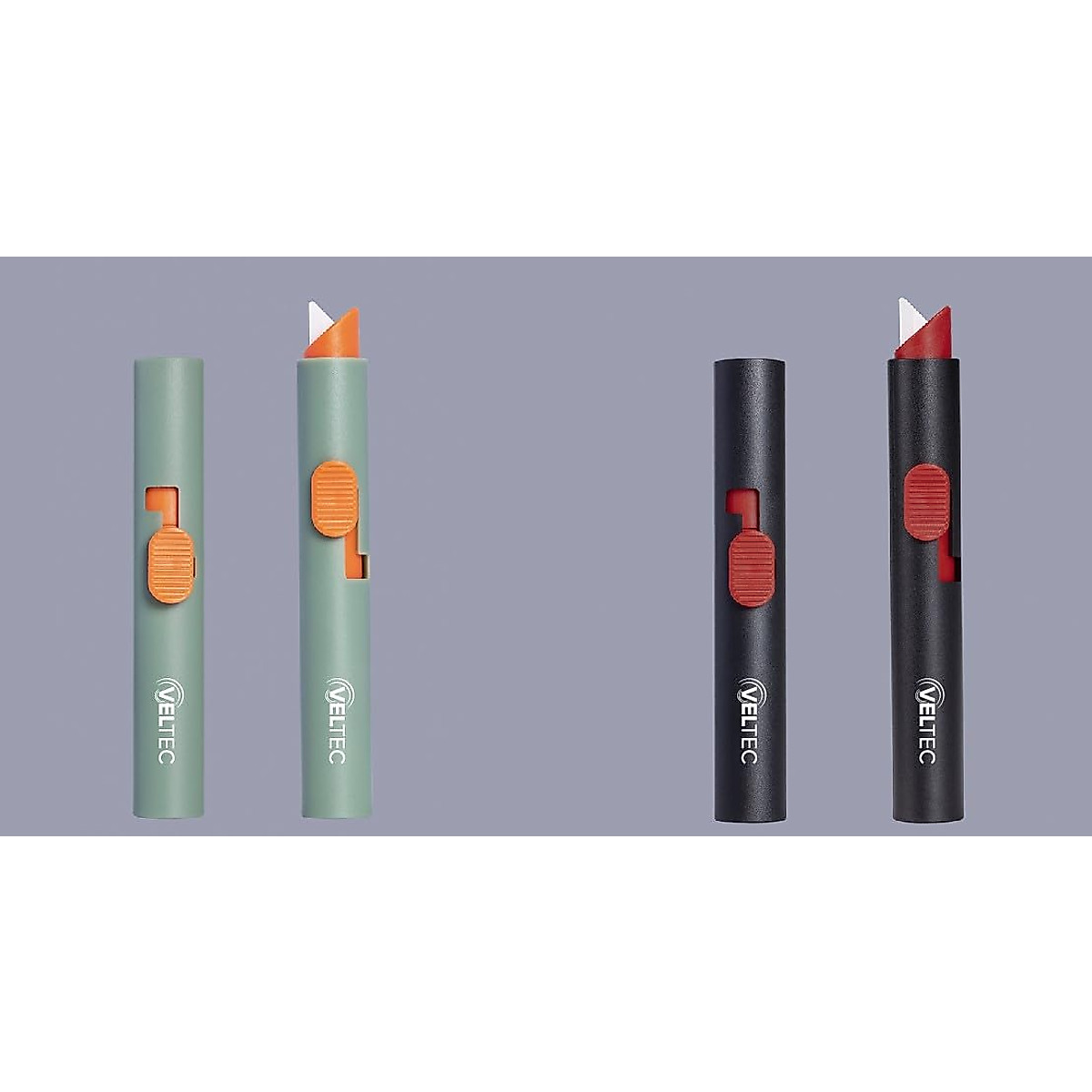 Veltec Cutter, Retractable Ceramic Blade, Safety Box Cutter Utility Knife, Locking Blade, Stays Sharp Up To 10X Longer Than Steel Blades (Green + Black)