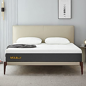 Molblly 10 Inches Short Queen Size Mattress 74"x60" x10",for Back Pain Relief, Gel Memory Foam Mattress in a Box, Fiberglass Free, Medium Firm, 10-Year Support, Premium Short Queen Bed