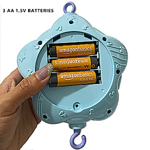 caterbee Baby Crib Mobile for Pack and Play, Crib Toys with Light and Musicial, Remote,Projector for Ages 0+ Months (Pink-Forest)