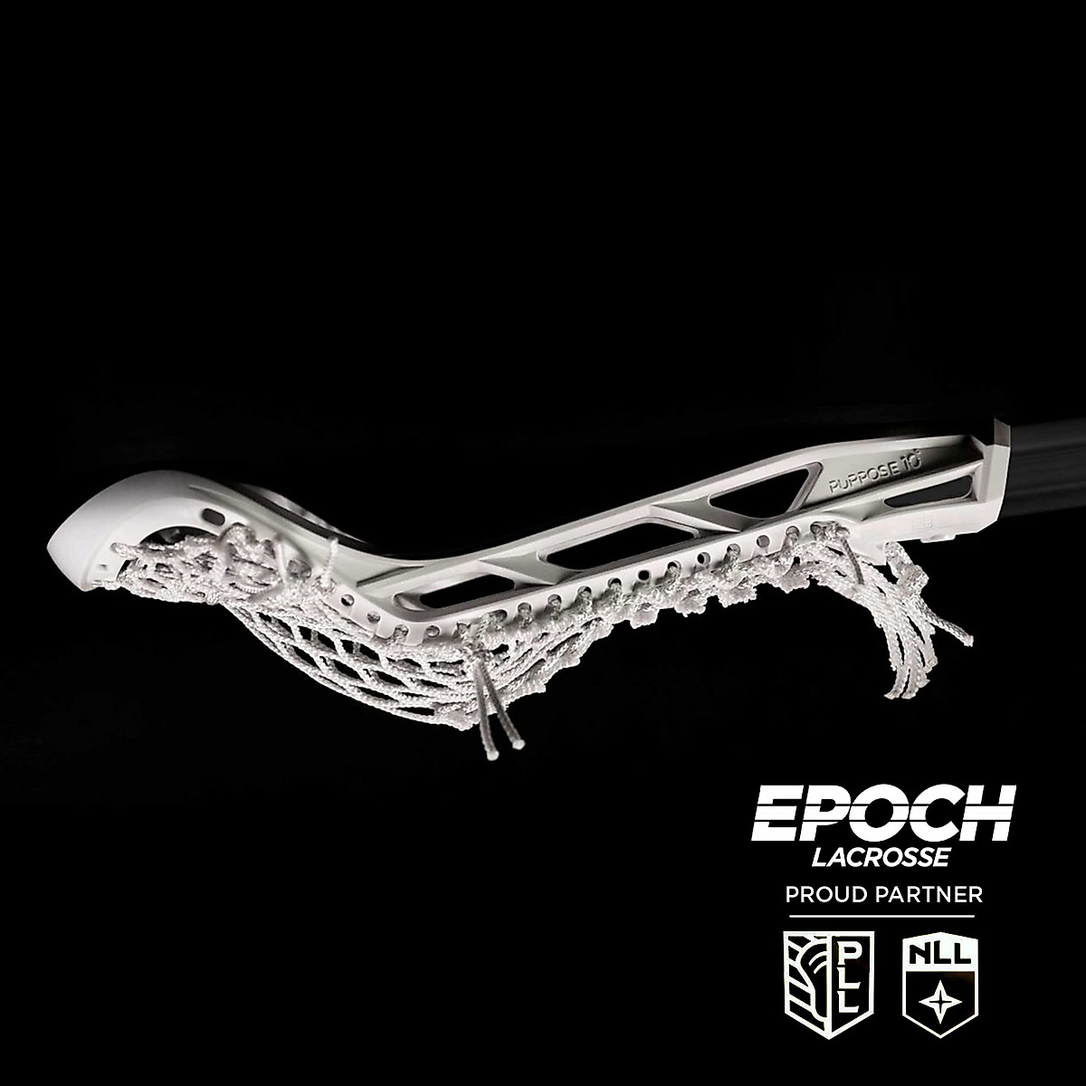 Epoch Women's 10-Degree Elite Lacrosse Unstrung Head for Attack/Midfield Power Players, Bottom Rail Design with Stiff Flex iQ3, Knot Lock Technology for Optimum Control and Feel, Made in USA