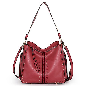 Montana West Tote Bag for Women Hobo Purses Leather Handbags Satchel Bags Red MWC-1001S-3RD