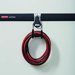 Rubbermaid 1784461 Fast Track Wall Mounted Garage/Garden Storage Multi Purpose Utility Hook for Tools, Sports Equipment, and Gardening Supplies, Satin Nickel (2 Pack)