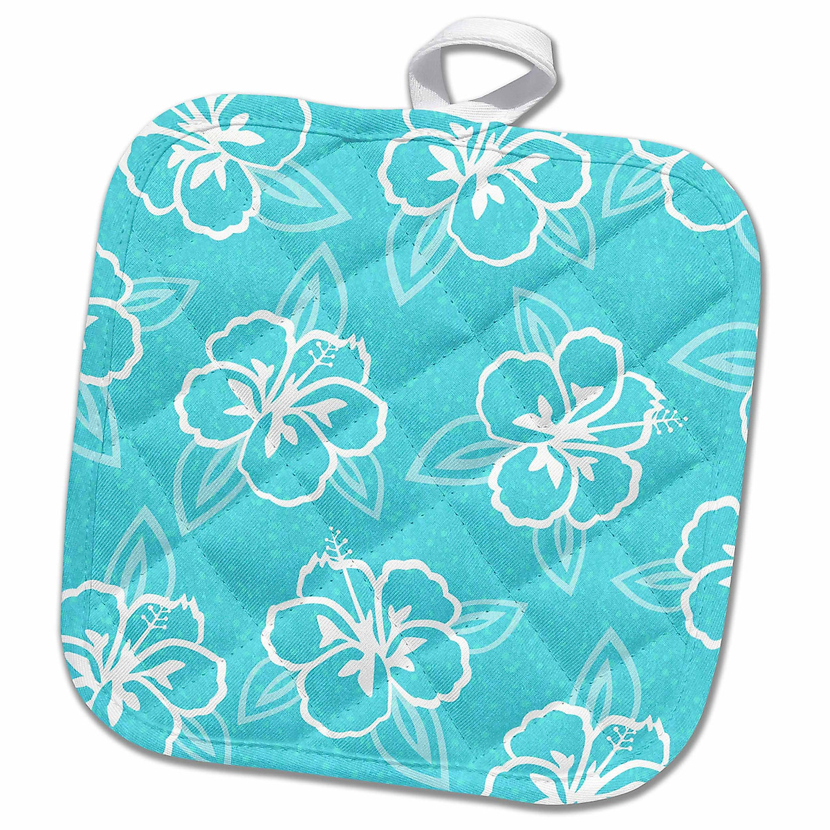 3D Rose Colorful Flip Flop Print-Yellow Background Pot Holder, 8" x 8"