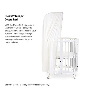 Stokke Sleepi Drape Rod, Natural - Made from Solid Beech Wood - Easy to Install & Clean - Compatible with Stokke Sleepi Crib/Bed & Mini