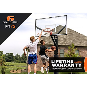 Goalrilla Basketball Hoops with Tempered Glass Basketball Goal Backboard, Black Anodized Frame, and In-ground Anchor System