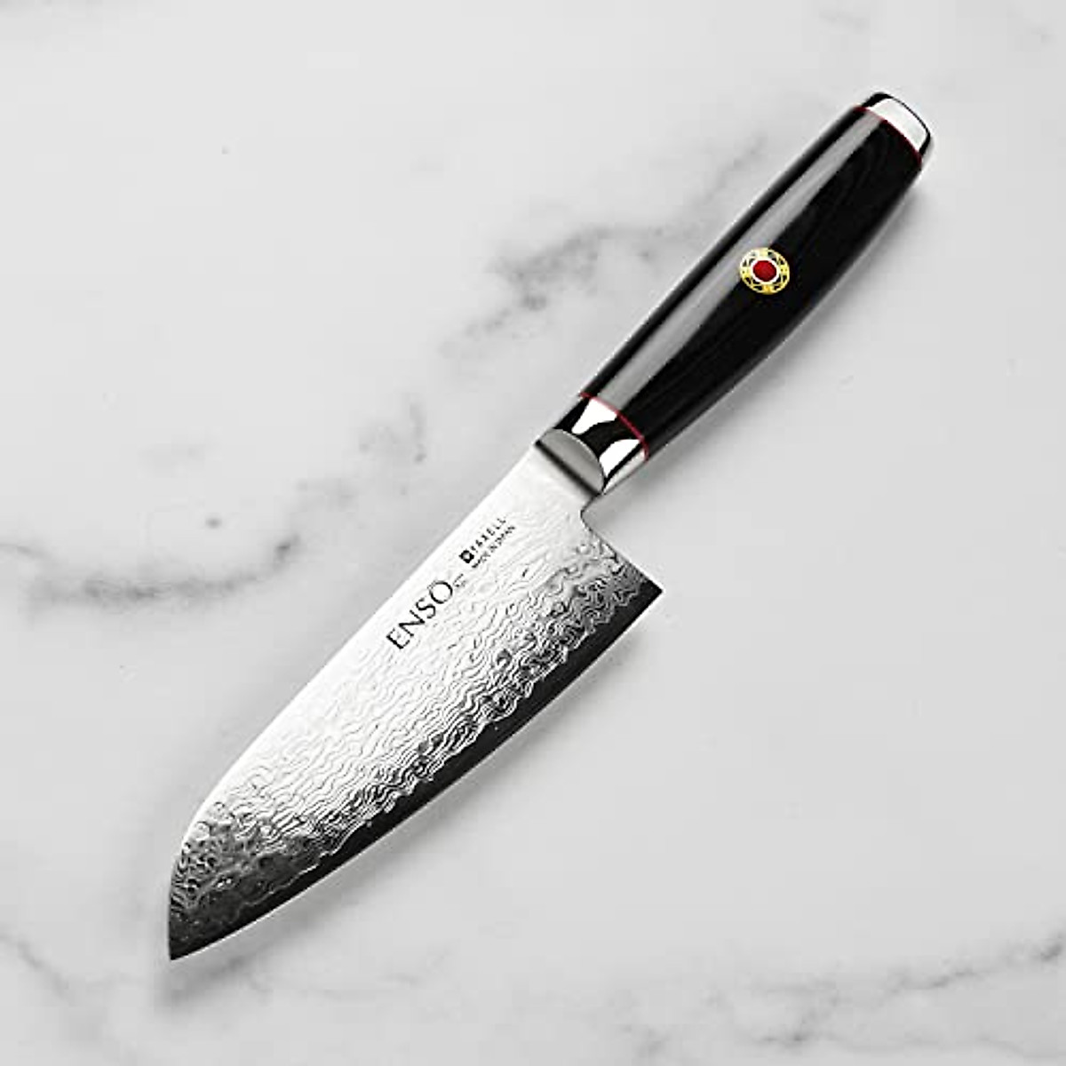 Enso SG2 Small Santoku Knife - Made in Japan - 101 Layer Stainless Damascus, 4.75"
