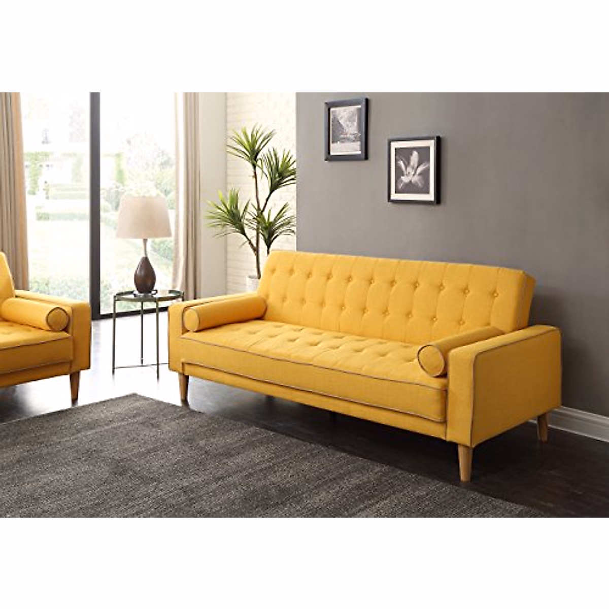 Glory Furniture Futon Sofa Bed, Yellow
