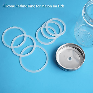 SHEYNIAN 12 Pack Rubber Seals for Glass Jars, Replacement Silicone Gasket Seal Ring, Silicone seals for 2.75 Inch / 70mm Regular Mouth Canning Jar (White)
