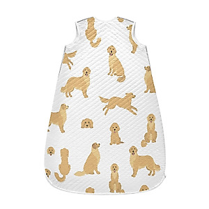 Golden Retriever Dogs Adult Goldies and Puppy Set Baby Sleeping Bag,Baby Wearable Blanket,Toddler Sleep Sack,Sleep Suit for Infant Newborn Babies 0-6 Months