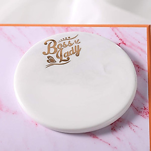 GOFOIT Boss Lady Pink Marble Ceramic Coffee Mug 11.5 Oz with Coasters Birthday Gifts for Women Mom and Girl Female Entrepreneur Business Owner Coffee Mug