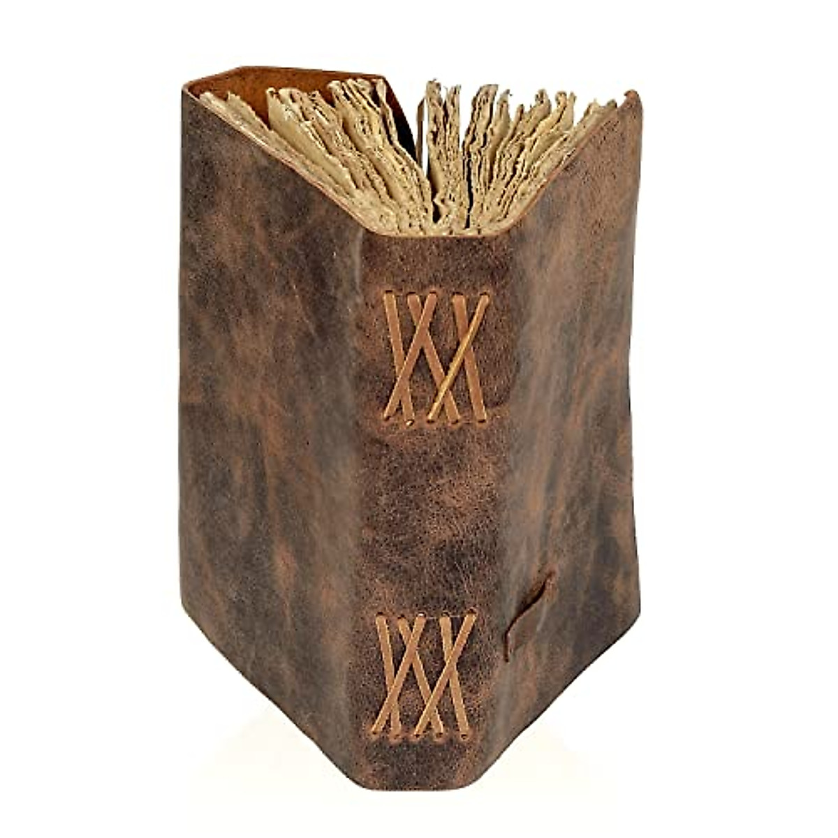 Large Vintage Leather Journal - Antique Handmade Leather Bound journal with deckle edge paper for Men And Women Diary - Leather Sketchbook - Drawing Journal Notebook - Great Gift (Vintage Brown,8"x6")