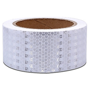 AISEY 2" X 30ft Reflective Tape White Outdoor High Vis Conspicuity Safety Tape, Reflector Tape Trailer Waterproof