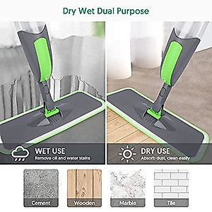 Spray Mop Floor Mop, ILAVCOOL Mops for Floor Cleaning Spray Floor Mops with 3 Reusable Microfiber Mop Pads & 550ML Refillable Bottle Wet Dry Mop for Hardwood Floor Laminate Tile Wood Floor Cleaner
