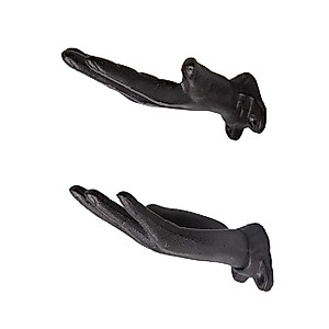 Danya B. "Palms Up Dark Brown Cast Iron Wall Mount Hook Set (Set of 2), Entryway Hooks or Unique Room Décor for Hanging Coats, Purses, Scarves, or Jewelry