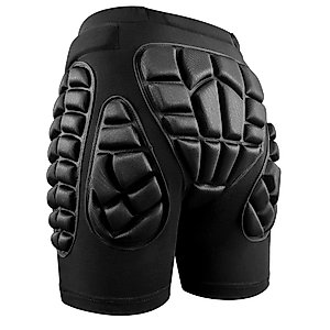 Soared 3D Protection Hip Butt EVA Paded Short Pants Protective Gear Guard Impact Pad Ski Ice Skating Snowboard Black XS