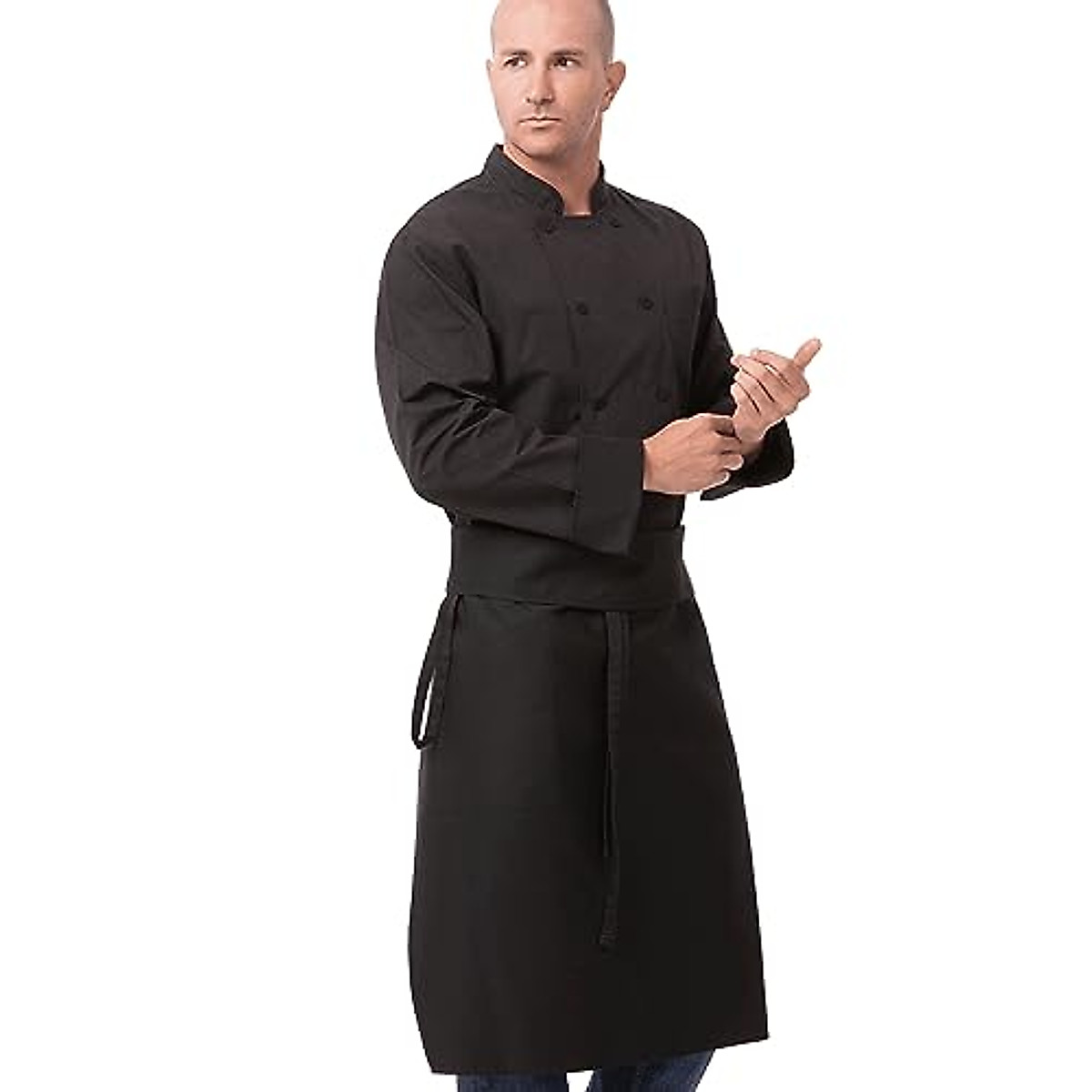 Chef Works Unisex Tapered Chef Apron, Black, One Size