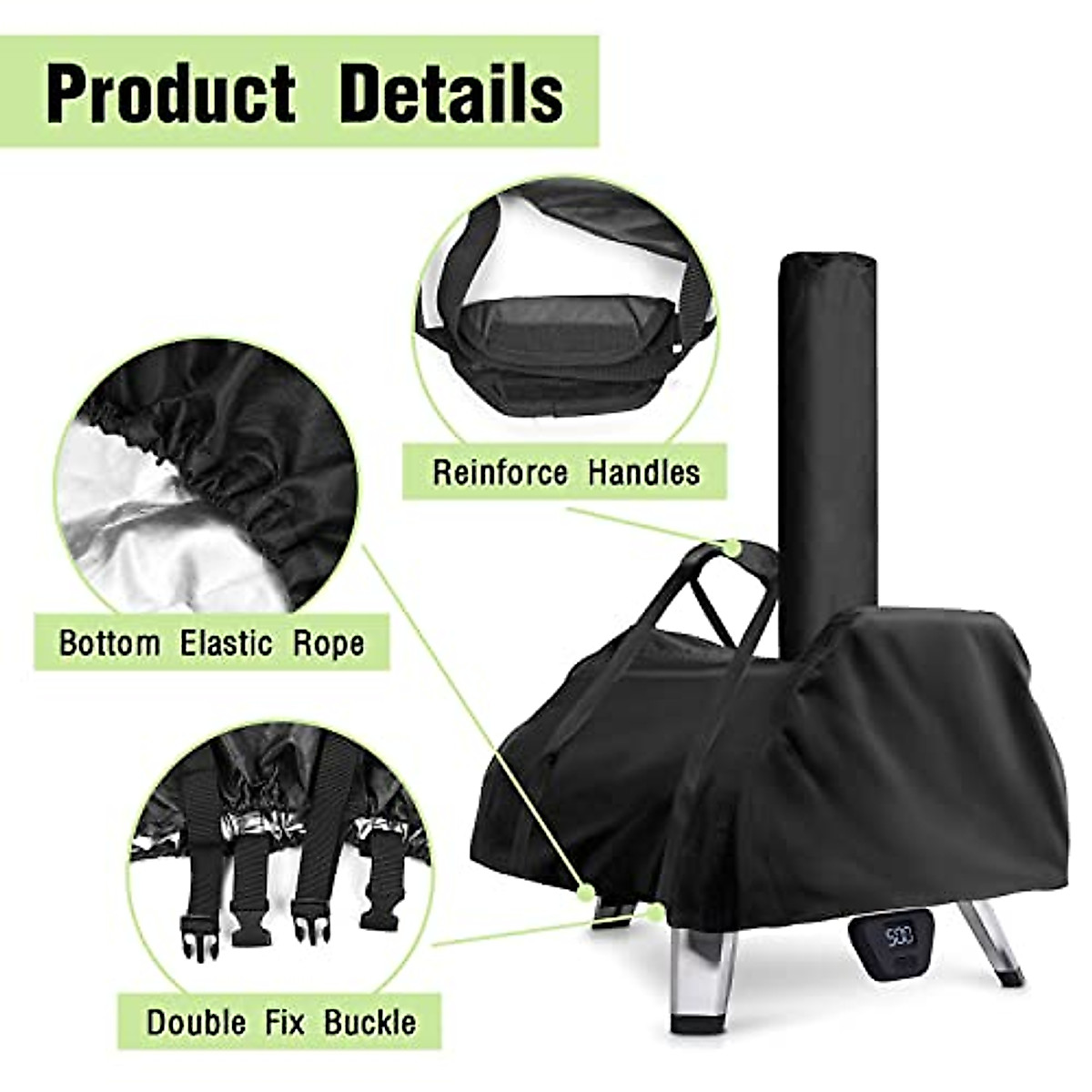 Hengme Pizza Oven Cover for Ooni Karu 16 Pizza Ovens,Waterproof Pizza Grill Cover All Season Protection (32.6x20.4x13.3 inch)